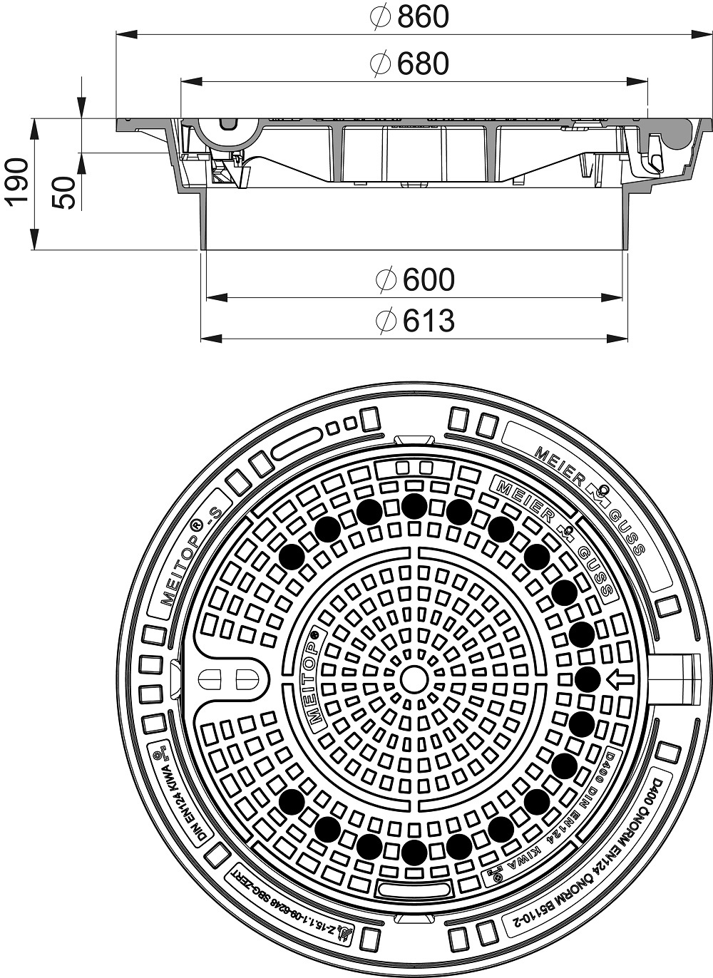 SCHACHTABDECKUNG M.L. RUND KL.D400 - Entwässerungsprodukte - Wilhelm ...