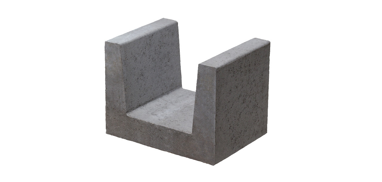 BETON-U-STEINE 50/40/20 CM GRAU KRONIMUS - Betonwaren "Standard ...